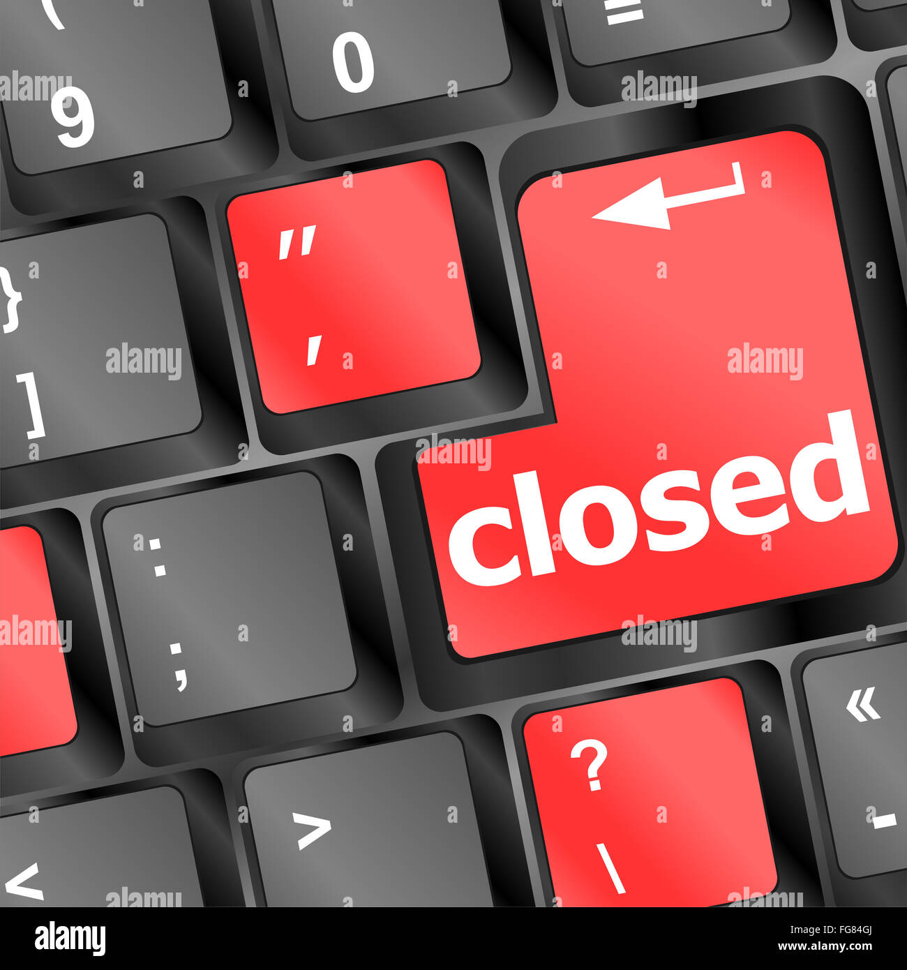 Computer keyboard with closed key - technology concept Stock Photo - Alamy