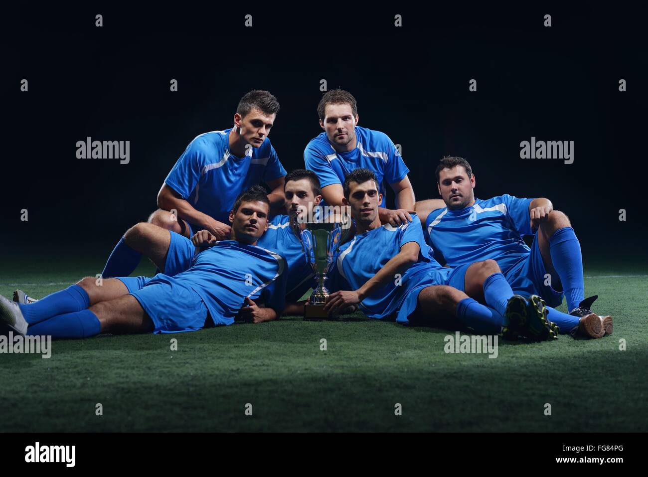 soccer players celebrating victory Stock Photo - Alamy