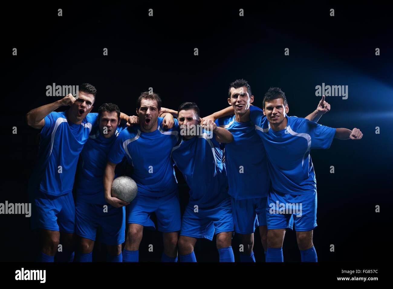 soccer players celebrating victory Stock Photo - Alamy