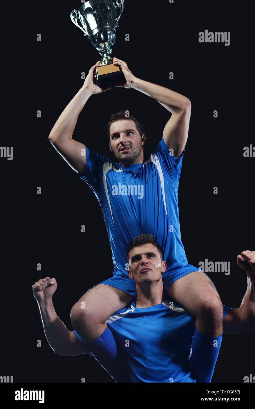 soccer players celebrating victory Stock Photo - Alamy