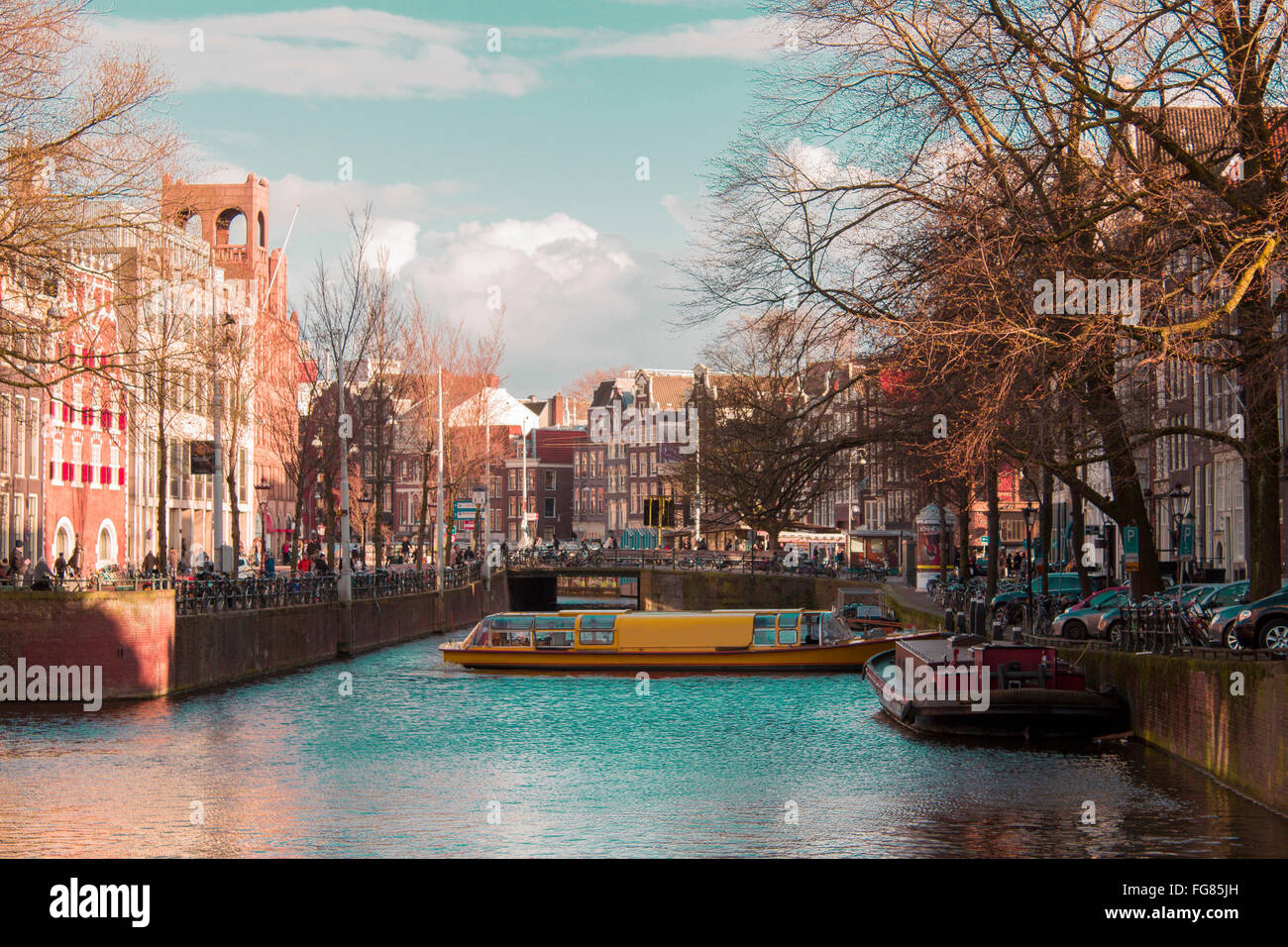 a boat on the Amsterdam channel Stock Photo - Alamy