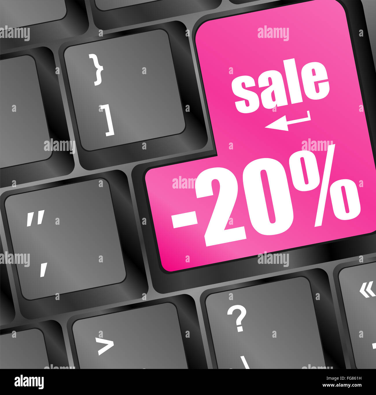 Sale key with percentage in place of enter key Stock Photo - Alamy