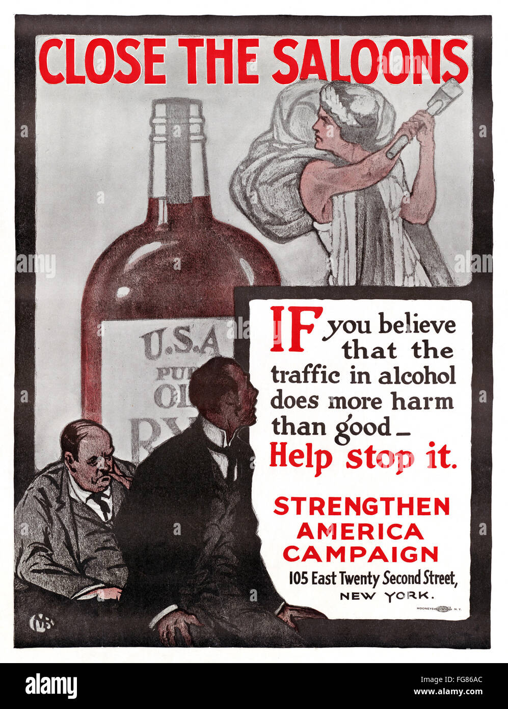POSTER: PROHIBITION, c1915. /n'Close the Saloons.' Prohibition poster ...