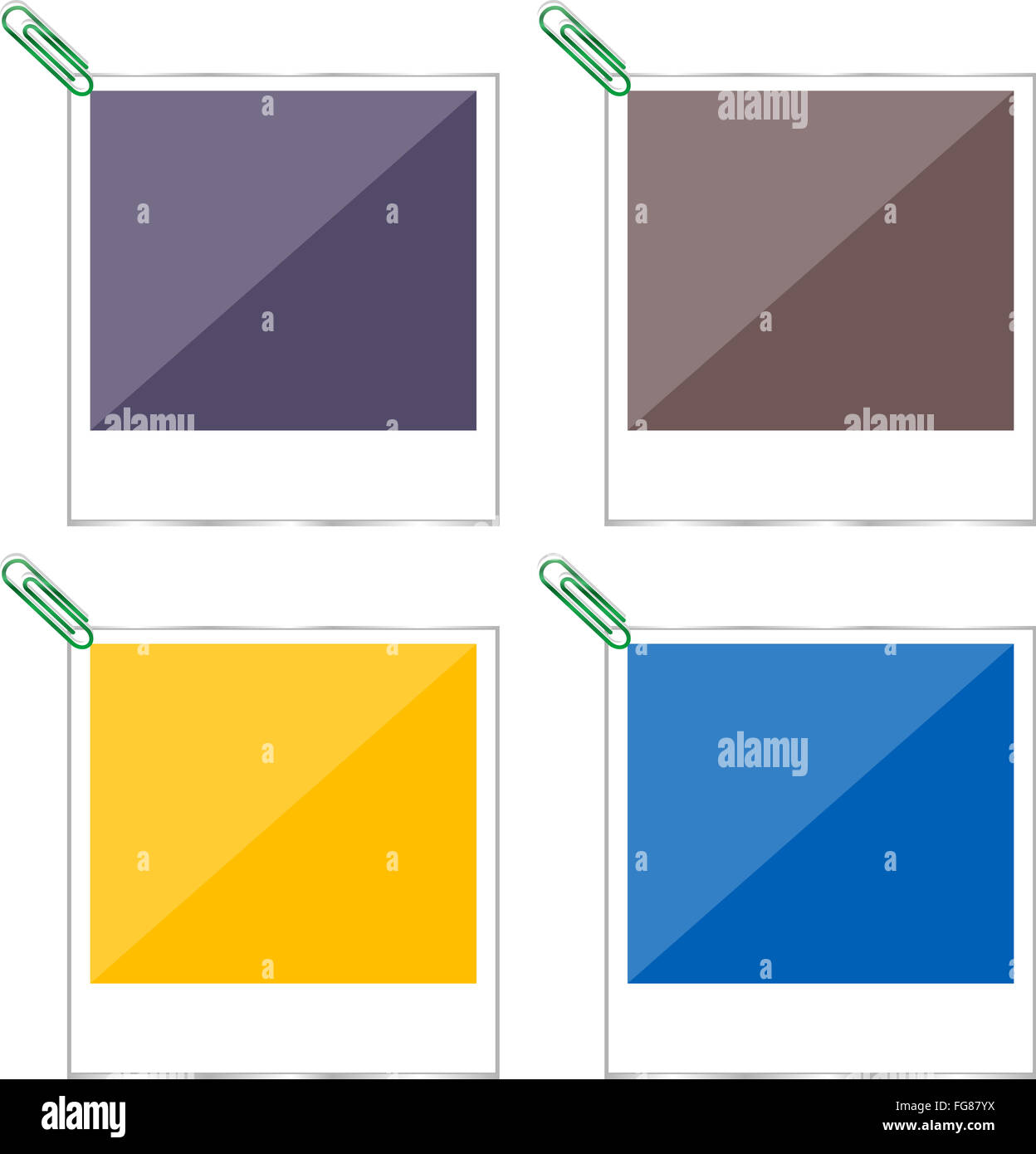 Polaroid photo frame set with clip isolated on white Stock Photo - Alamy