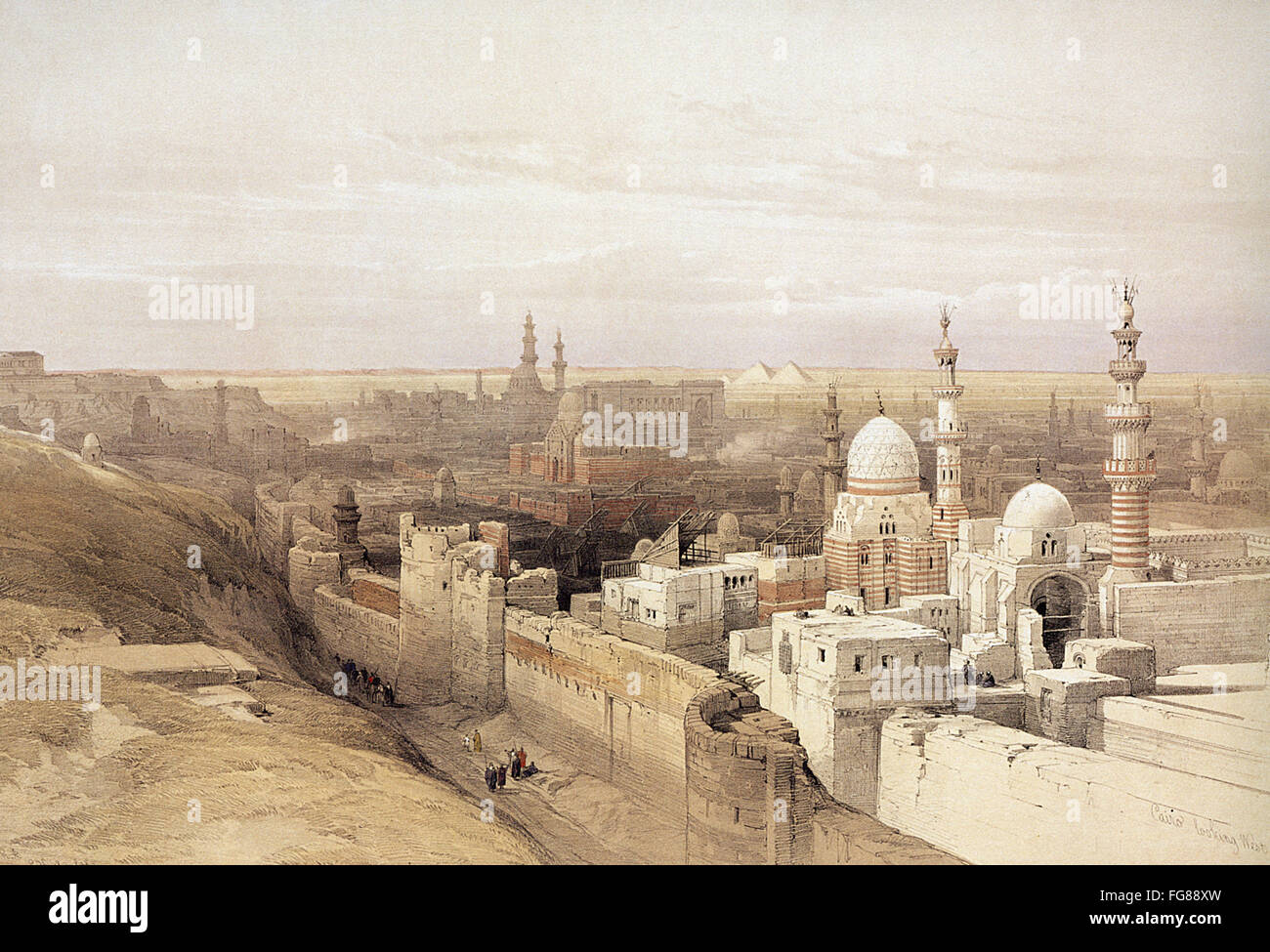 EGYPT: CAIRO, c1838. /nView of Cairo looking westward. Lithograph by ...