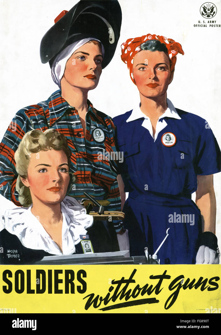 WWII: POSTER, c1944. /n'Soldiers Without Guns.' Lithograph by Adolph ...