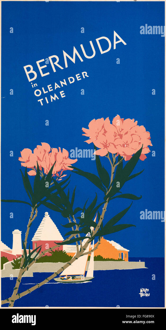 POSTER: BERMUDA, 1952. /nPoster promoting travel to Bermuda. Lithograph ...