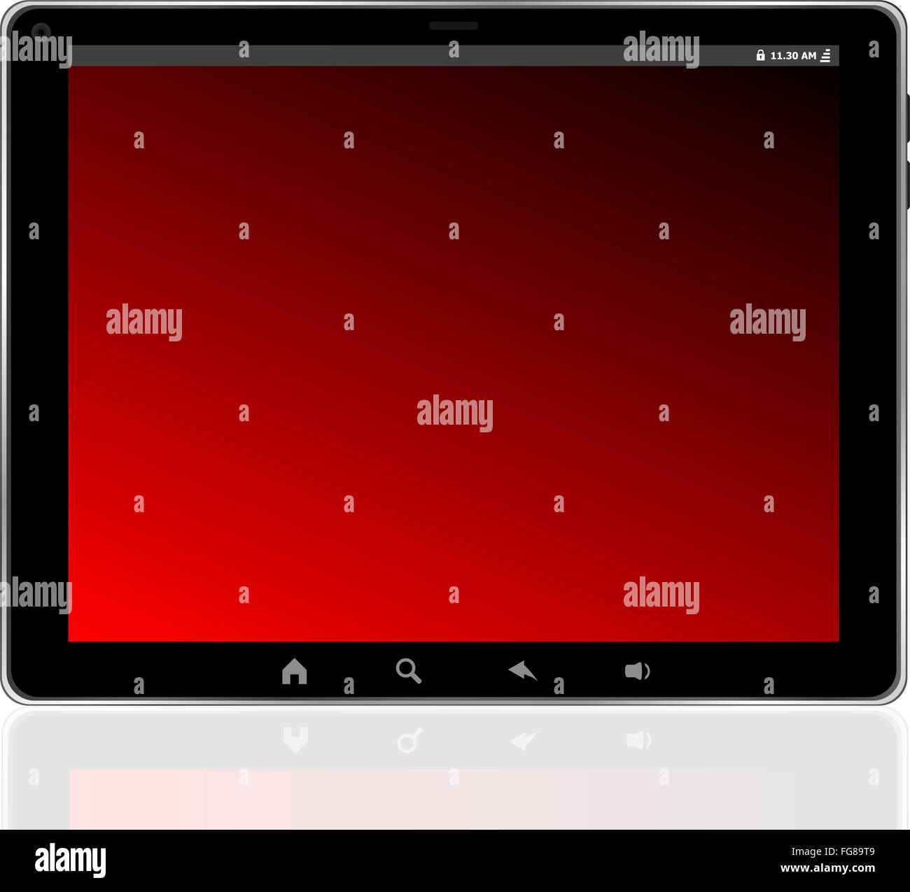 tablet pc with red screen, isolated on white background Stock Photo - Alamy