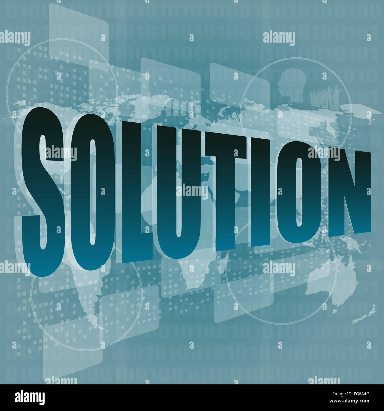 solution word button on a touch screen interface Stock Photo - Alamy
