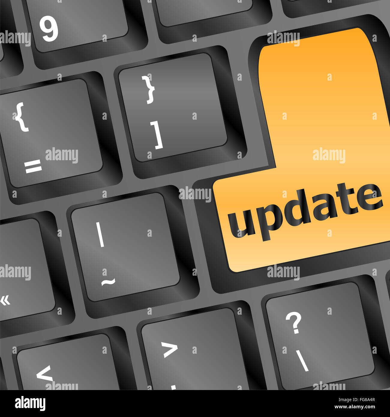 computer keyboard image prepared for the update Stock Photo - Alamy