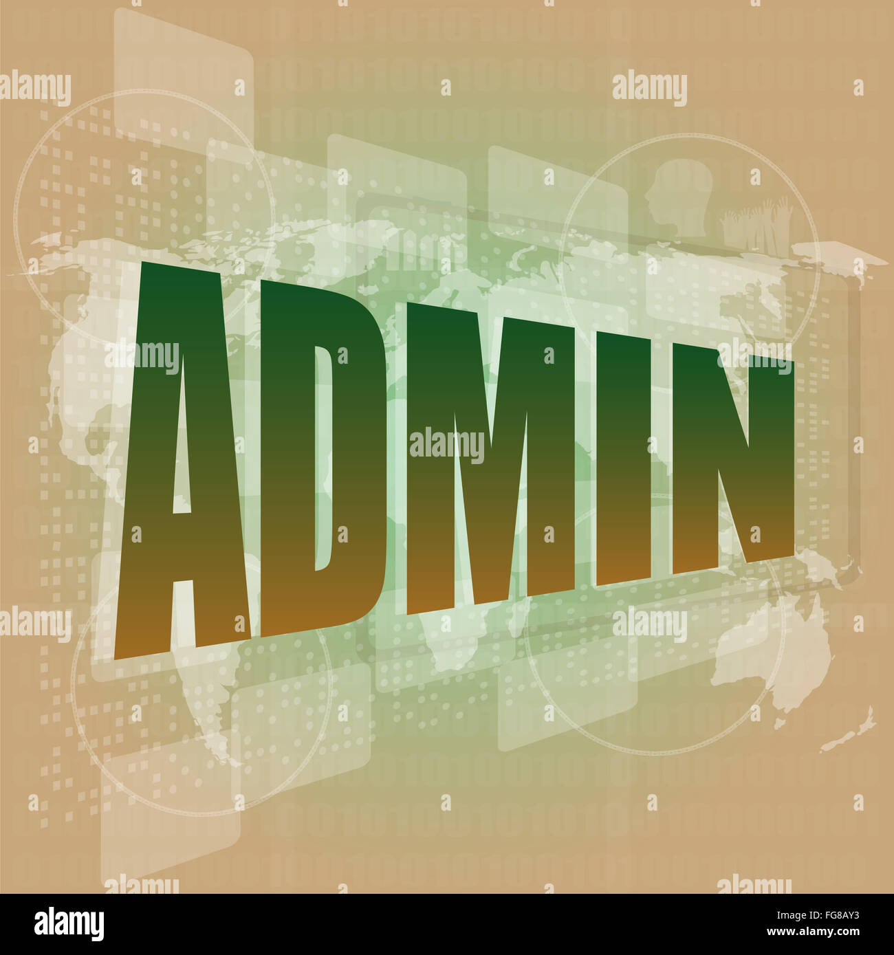 admin words on digital touch screen interface Stock Photo - Alamy