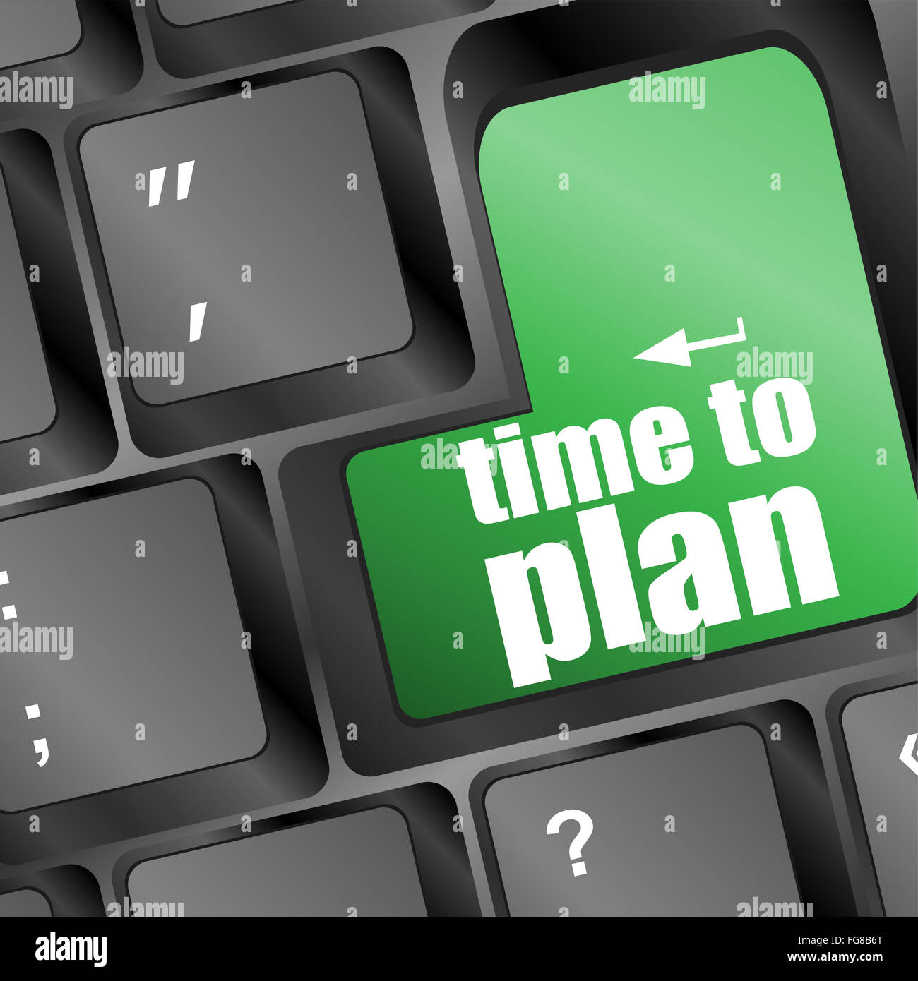 future time to plan concept with key on computer keyboard Stock Photo ...