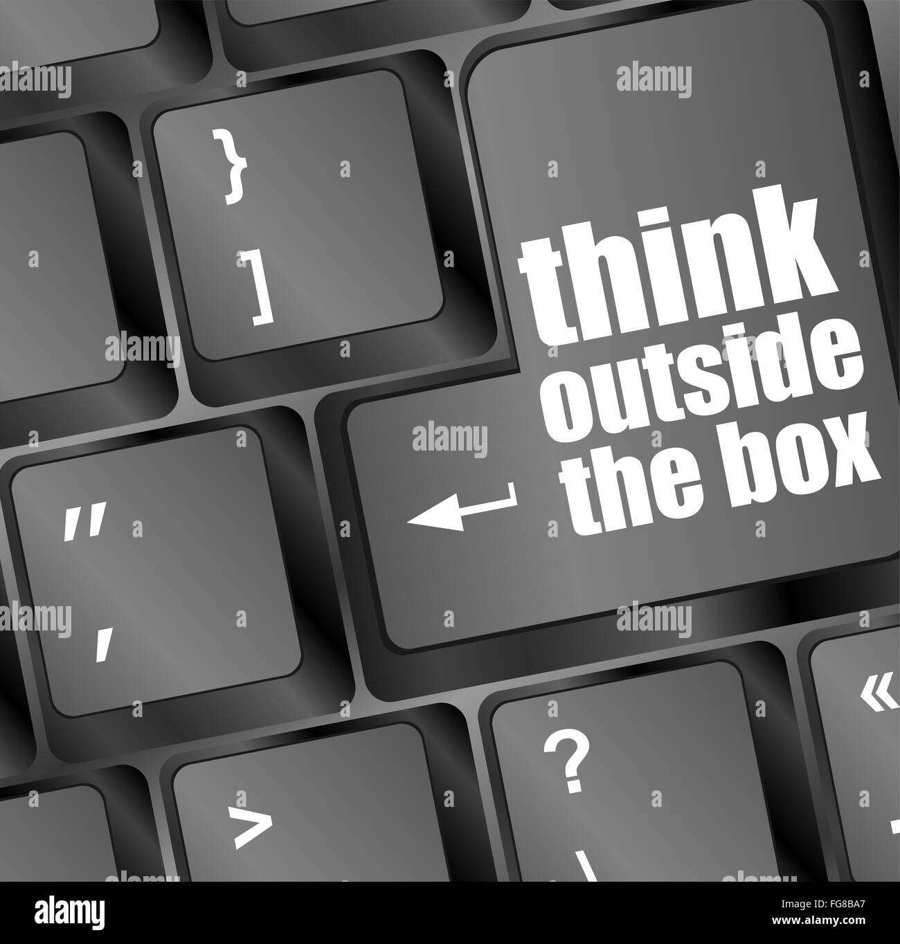 think outside the box words, message on enter key of keyboard Stock ...