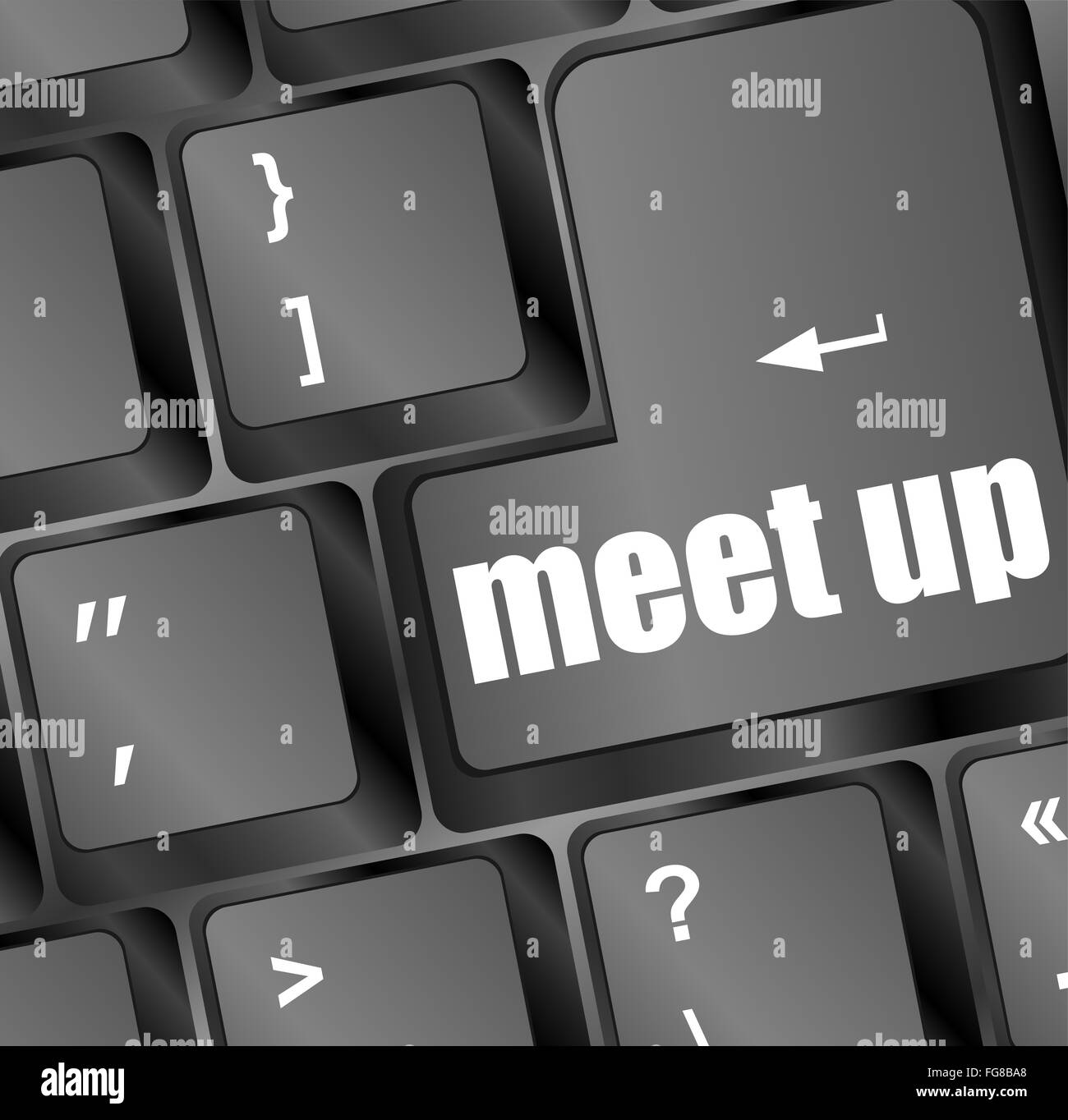 Meeting (meet up) sign button on keyboard with soft focus Stock Photo ...