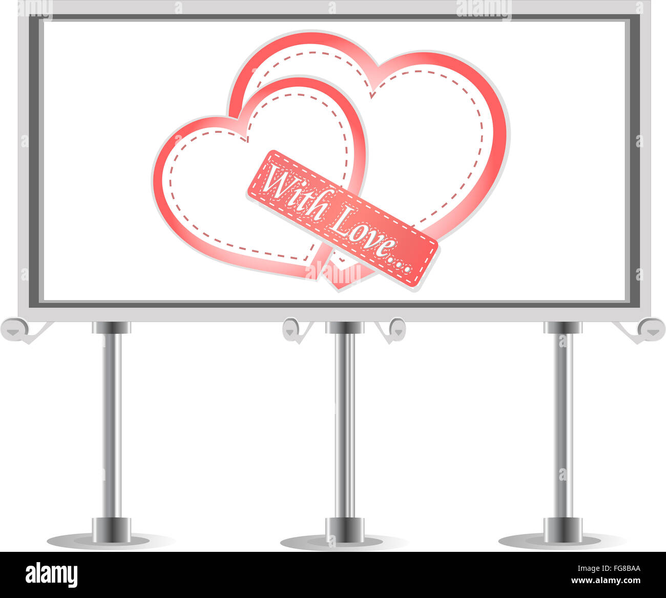 Outdoor billboard with pair of love heart sign Stock Photo - Alamy