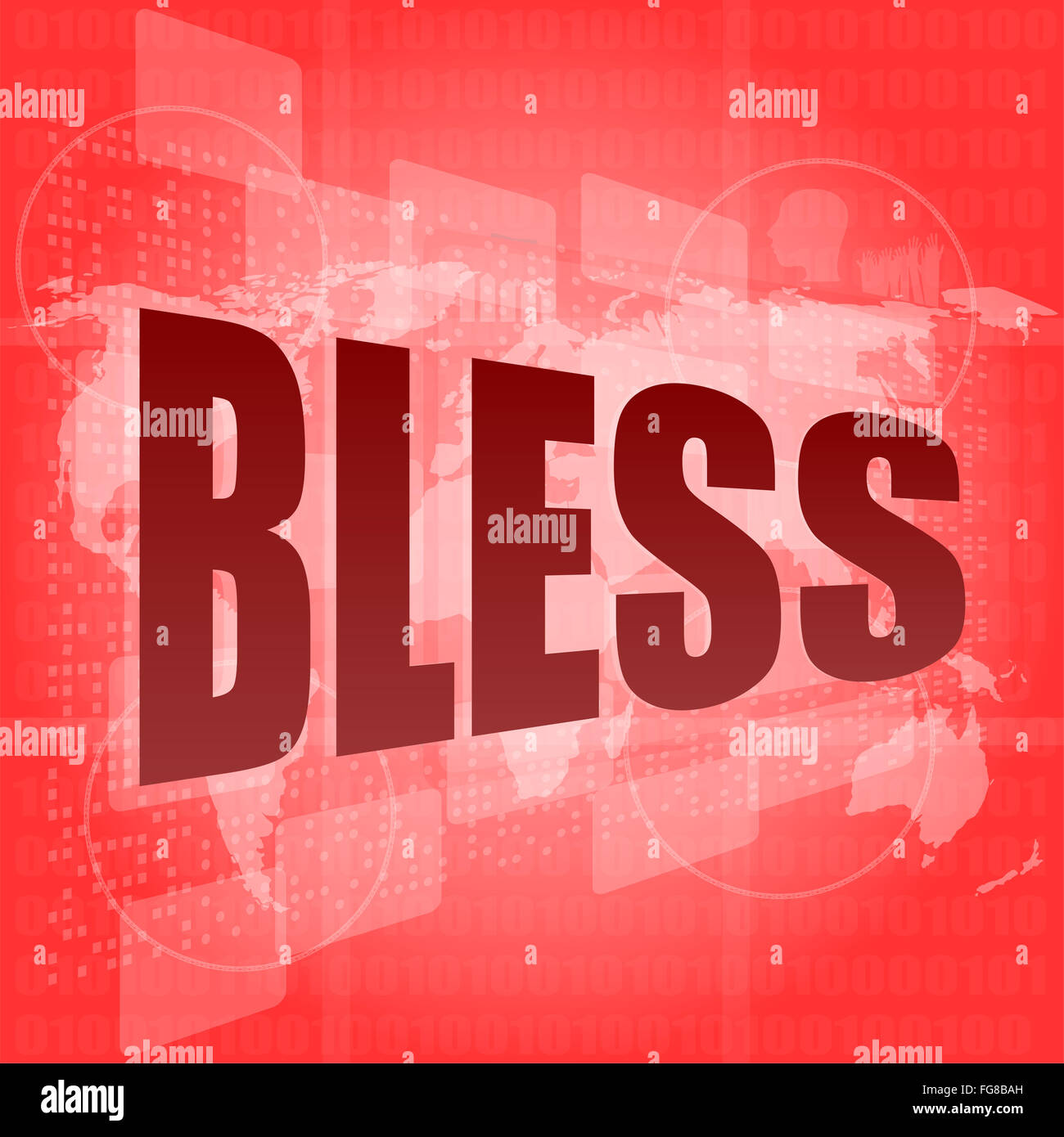bless text on digital touch screen - business concept Stock Photo - Alamy
