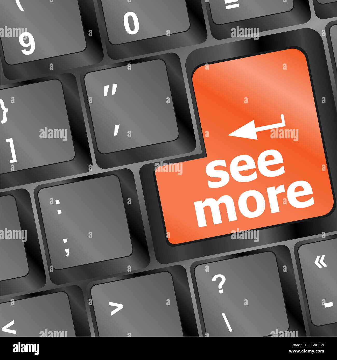 computer keyboard with see more keypad, search concept Stock Photo - Alamy