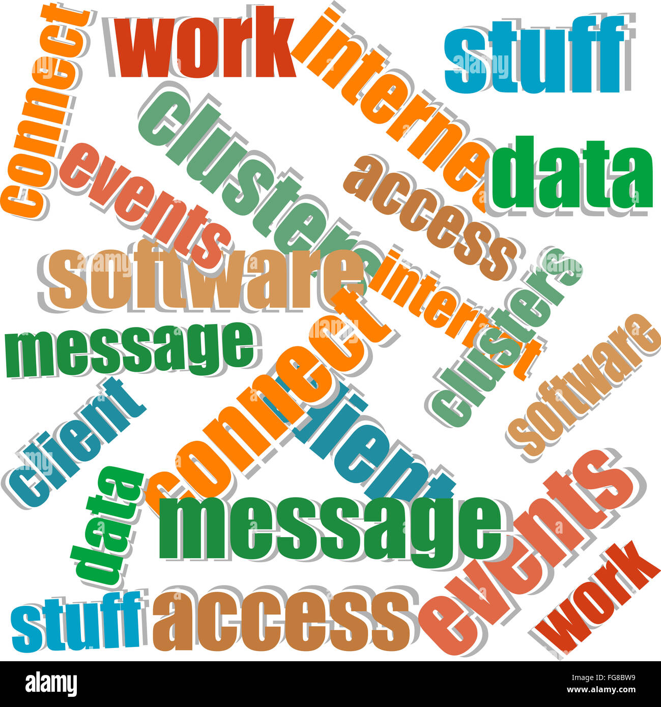 collage of different words on a white background on business topics ...