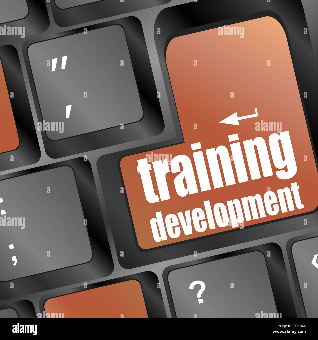 Wording training development on computer keyboard Stock Photo - Alamy