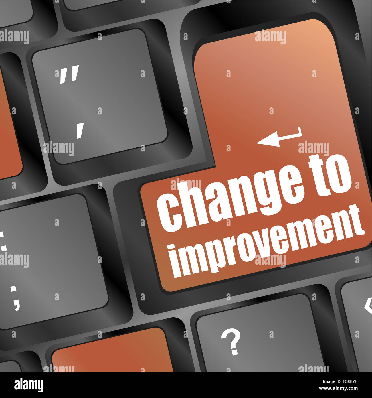 improvement or improve on key or button showing investment concept ...