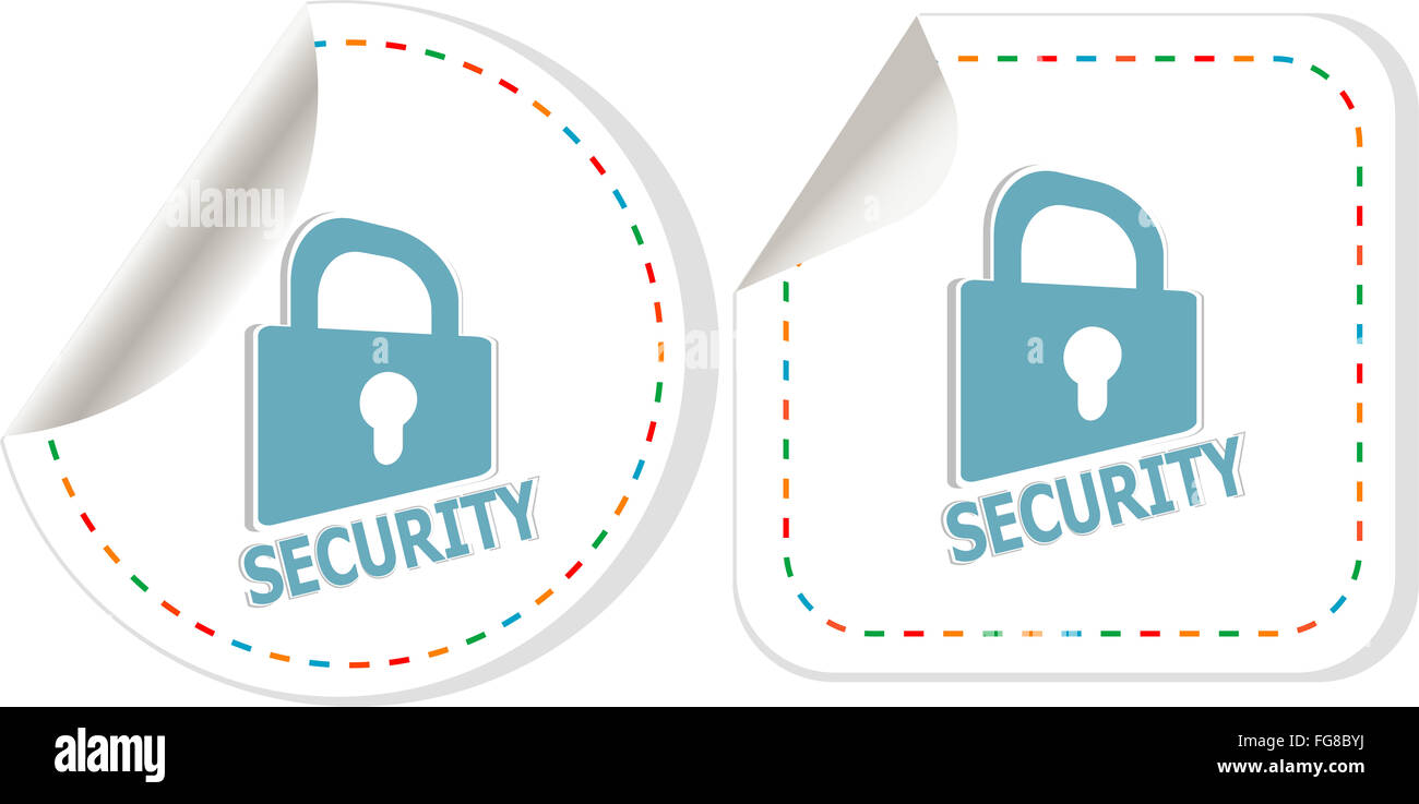 Padlock sticker icon set. ultimate security concept Stock Photo - Alamy