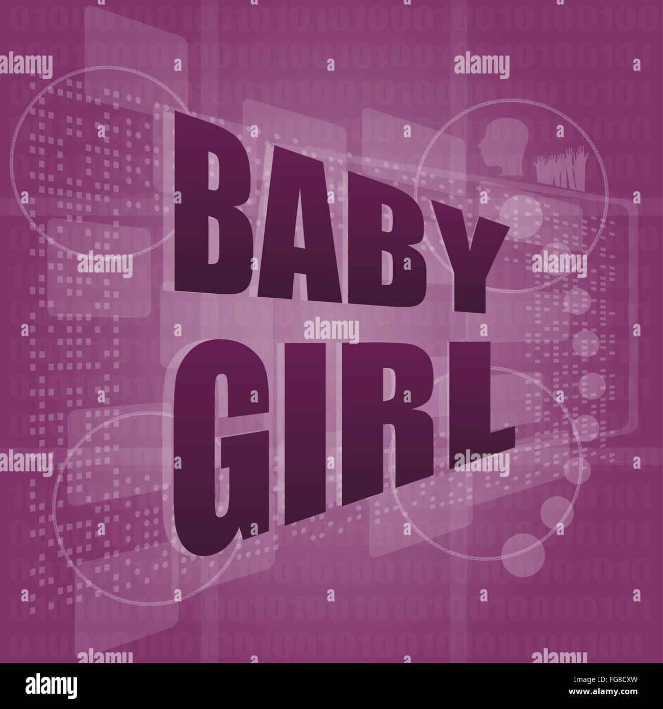 baby girl text on digital touch screen - social concept Stock Photo - Alamy