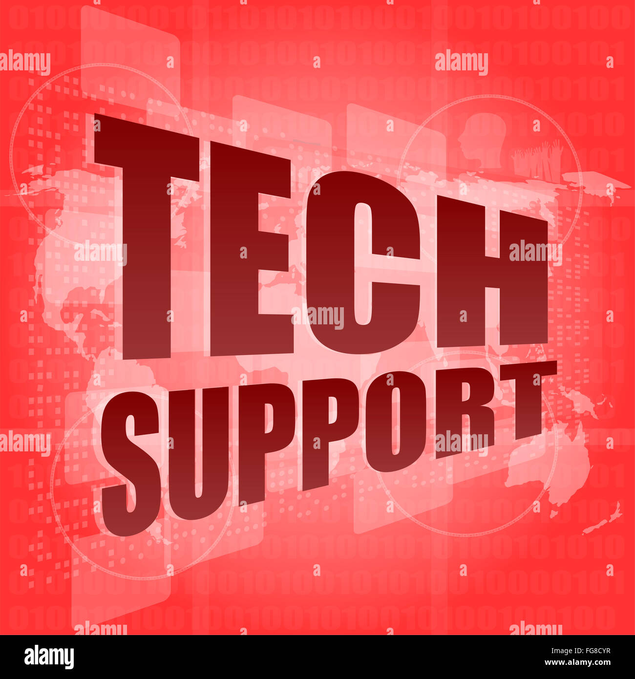 tech support text on digital touch screen - business concept Stock ...