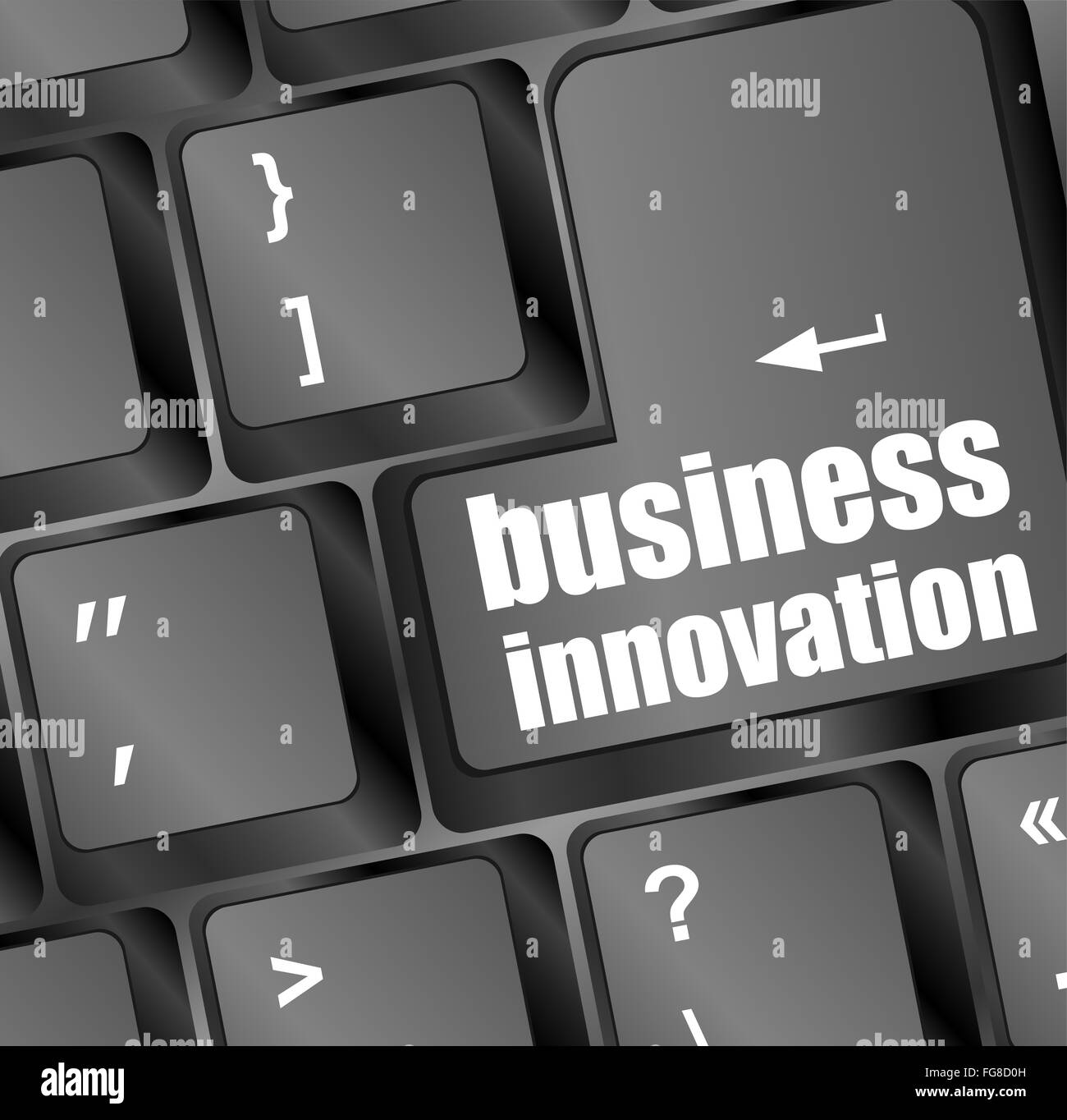 business innovation - business concepts on computer keyboard Stock ...