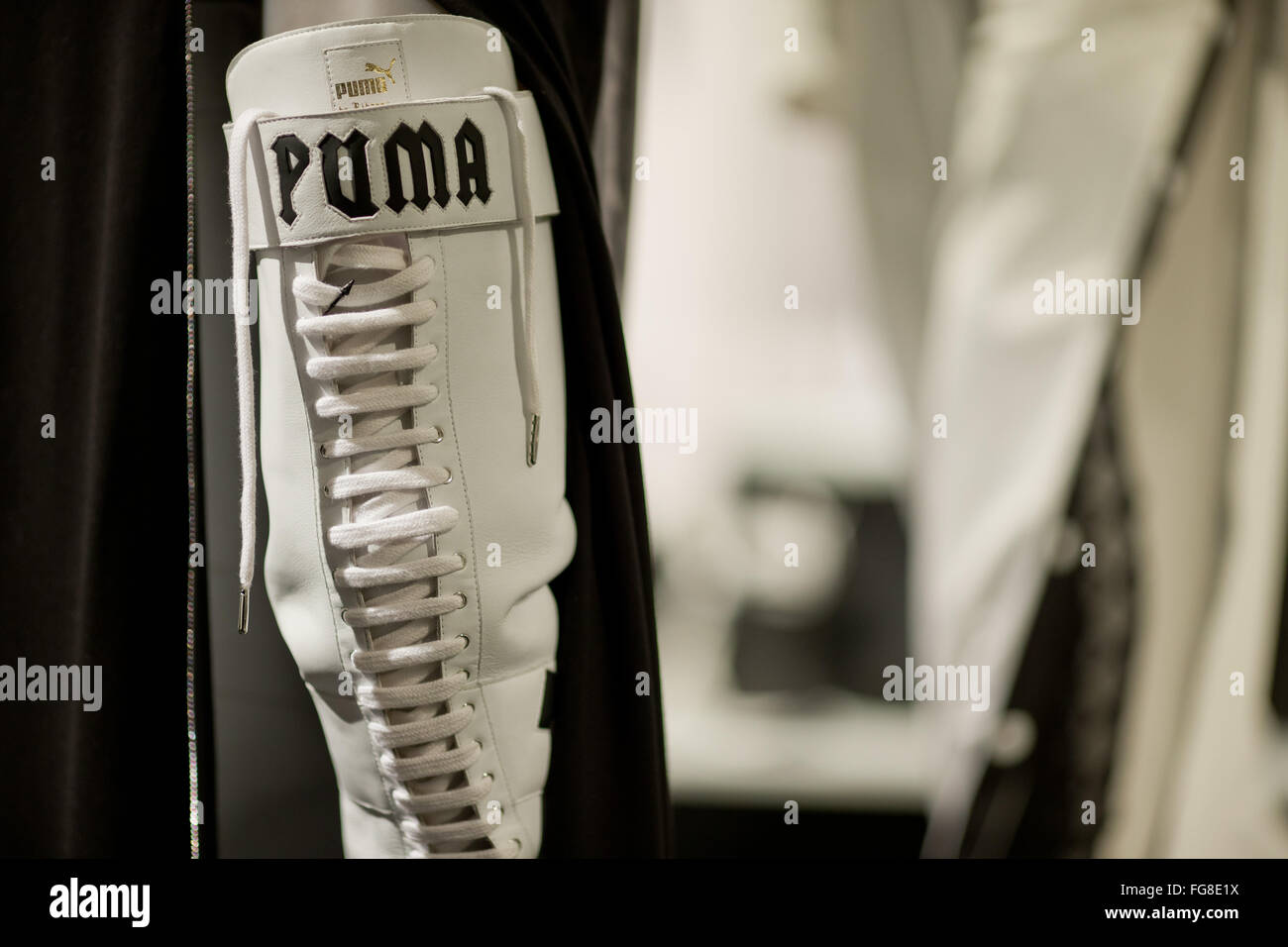 Herzogenaurach, Germany. 18th Feb, 2016. 'Puma' is written on lifestyle ...