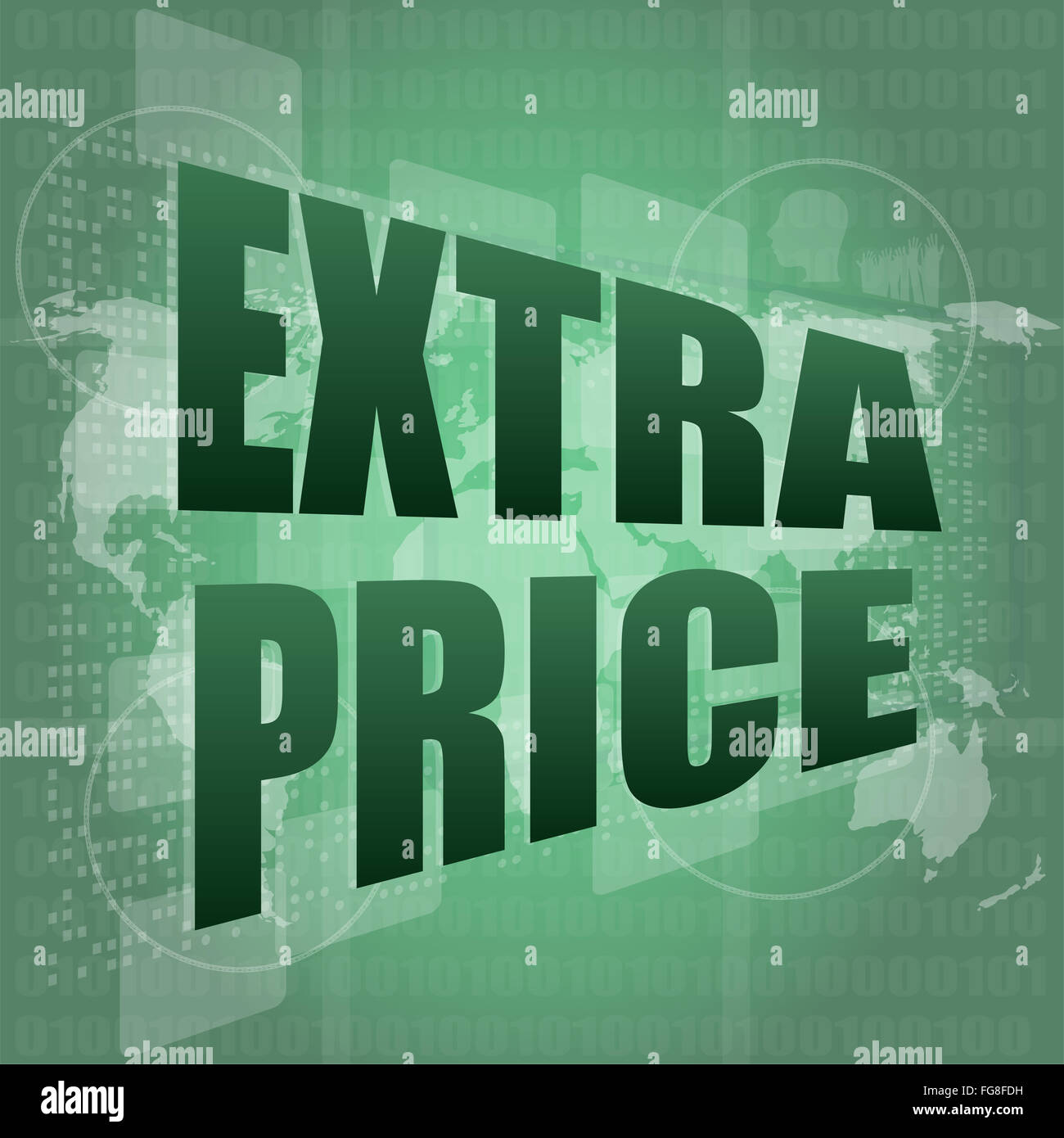 extra price text on digital touch screen - business concept Stock Photo ...