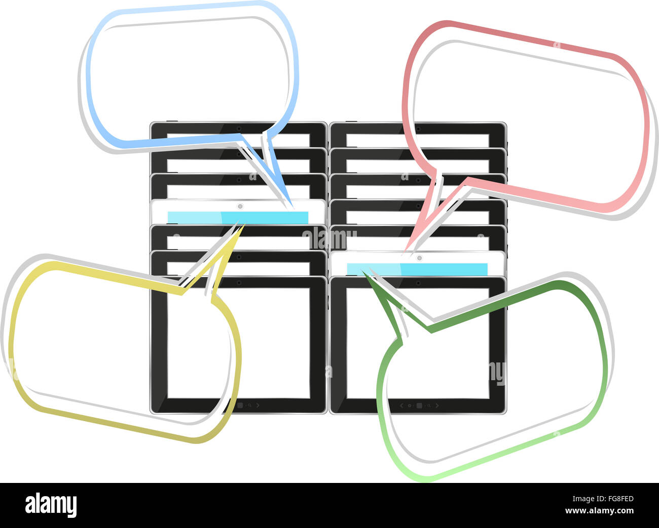 Tablet PC Designed in Form of Speech Bubble - 3d Concept Stock Photo ...