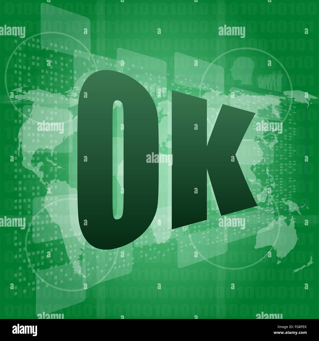 ok text on digital touch screen - social concept Stock Photo - Alamy