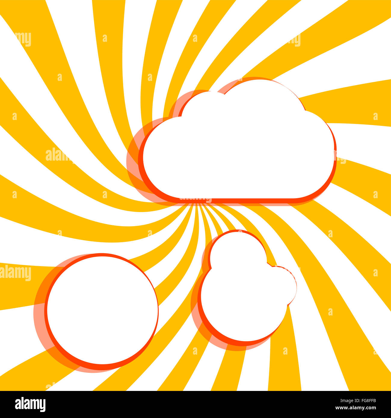 abstract orange background with sun rays and clouds Stock Photo - Alamy