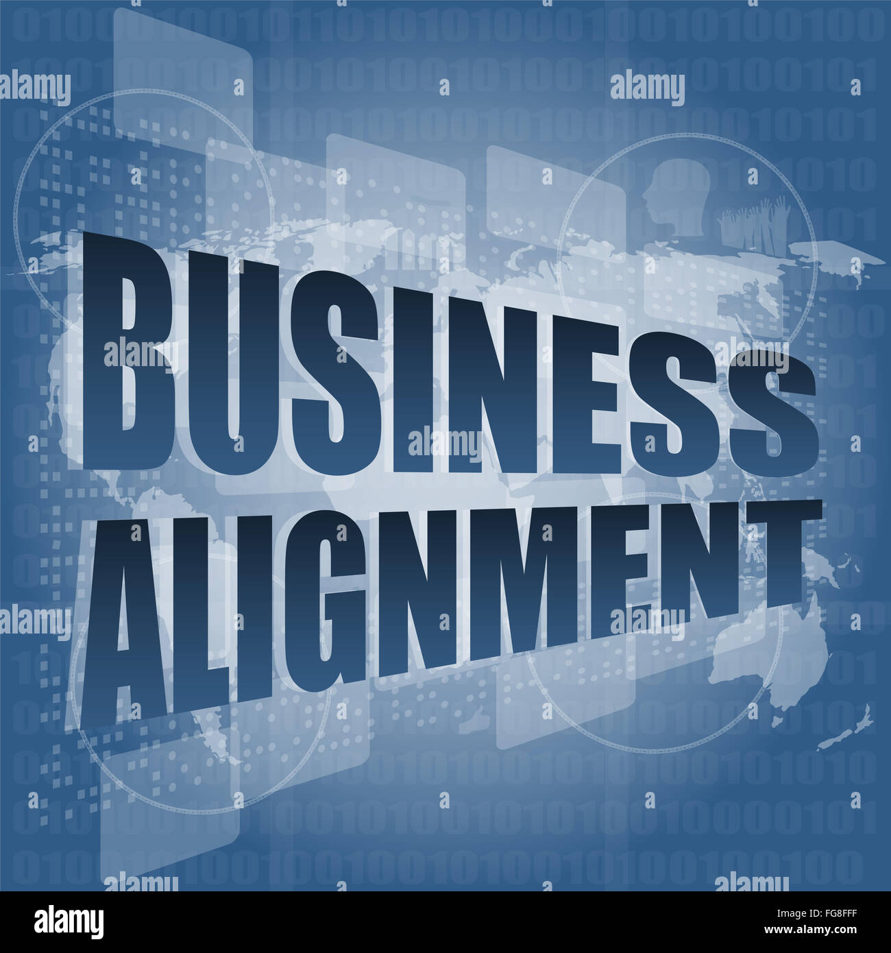 business alignment words on touch screen interface Stock Photo - Alamy
