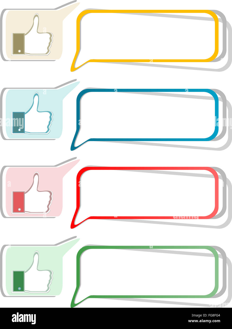 Paper thumb up like hand symbol. set of design elements Stock Photo - Alamy