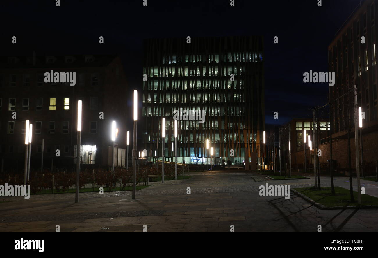 Sir Duncan Rice Library University of Aberdeen by night Scotland ...