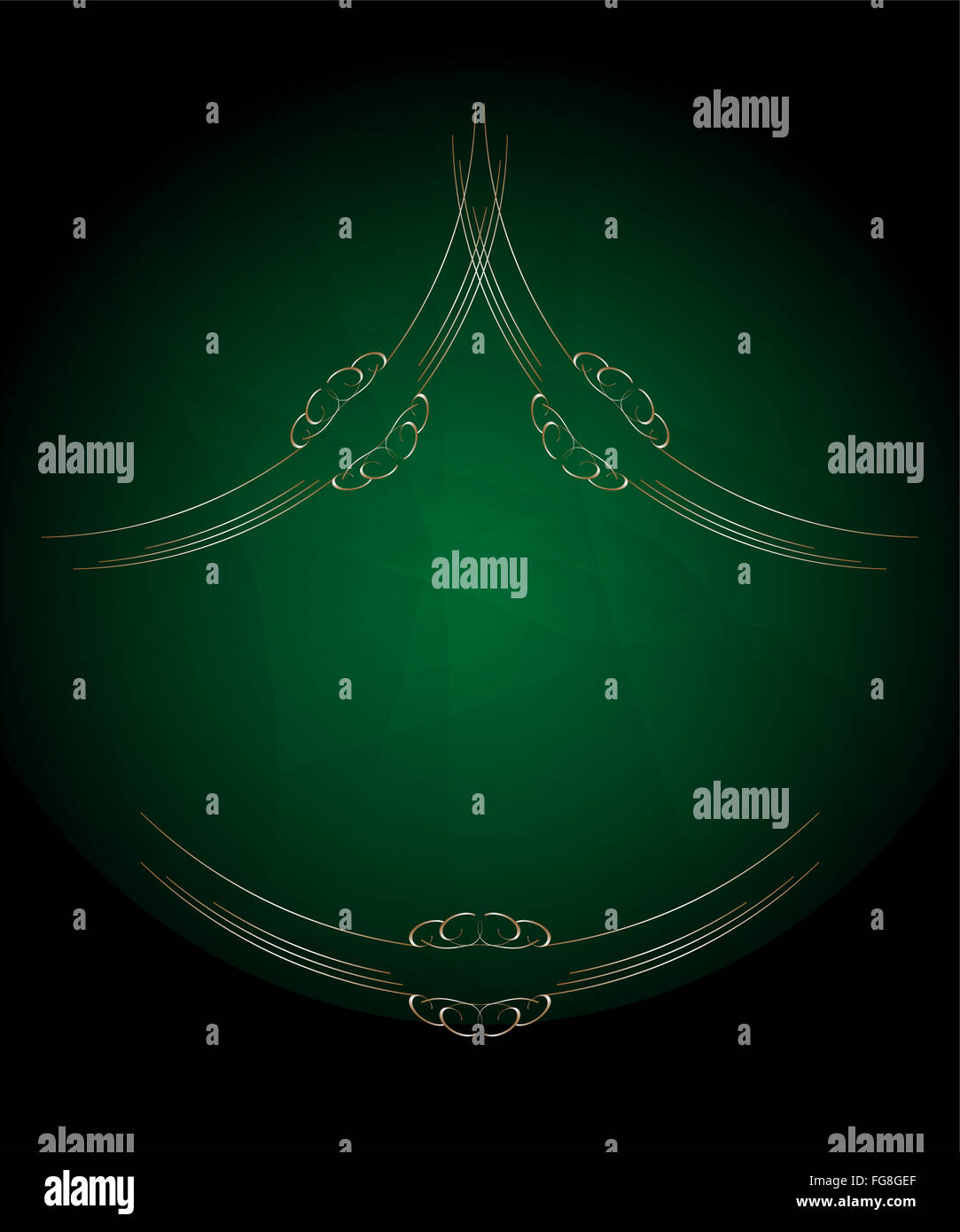 Green and gold elegance filigree vintage frame Stock Photo - Alamy