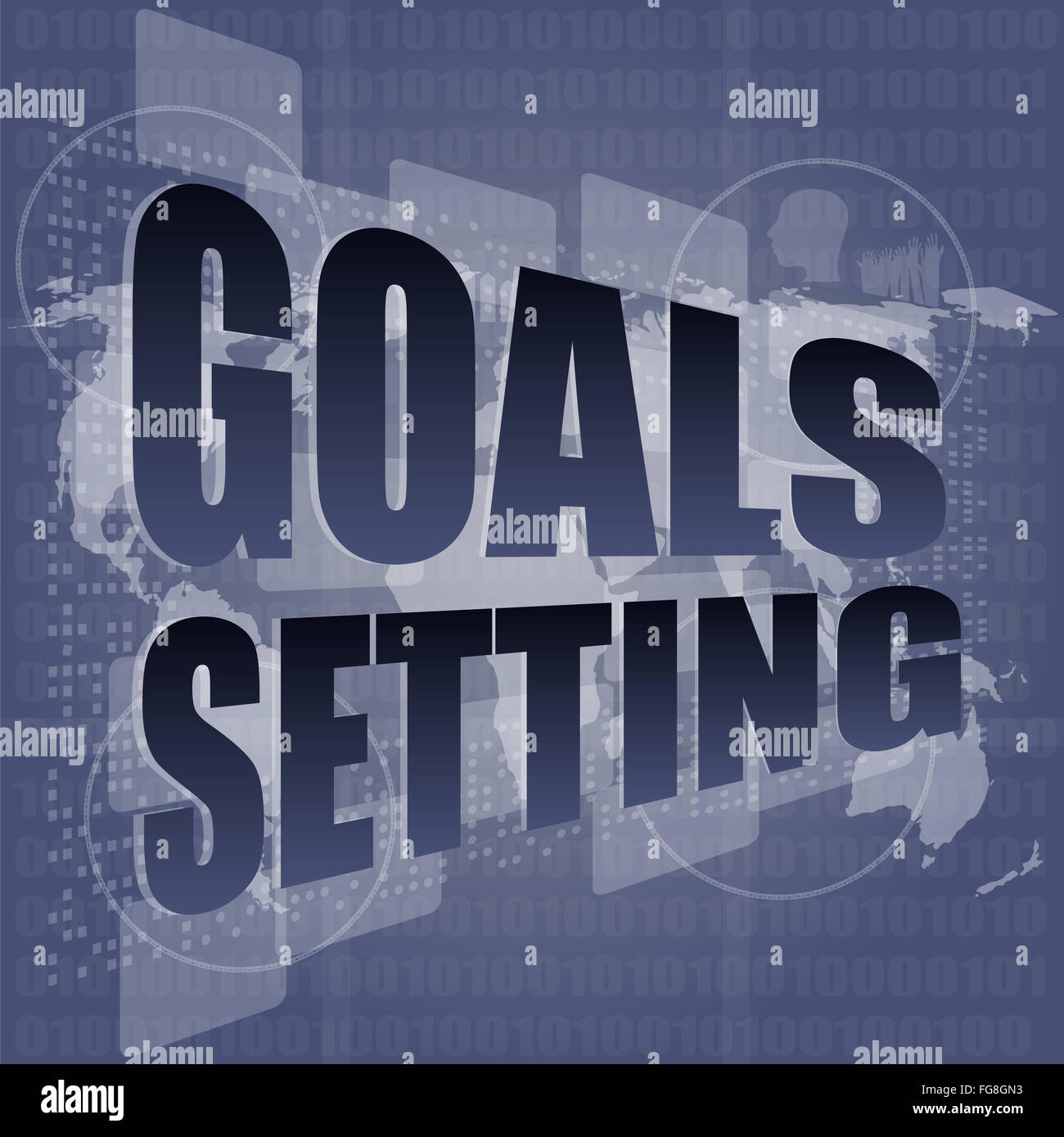 Goal setting concept - business touching screen Stock Photo - Alamy