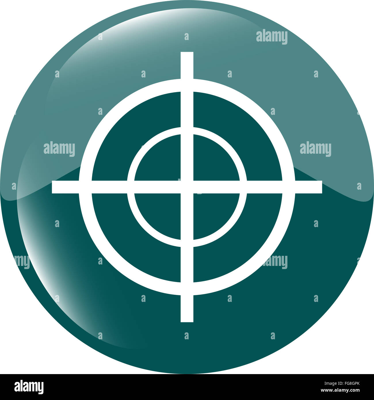 target icon blue glass, isolated on white background Stock Photo - Alamy