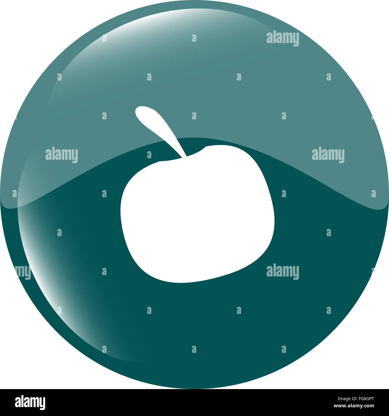 Apple icon on round button collection original illustration Stock Photo ...