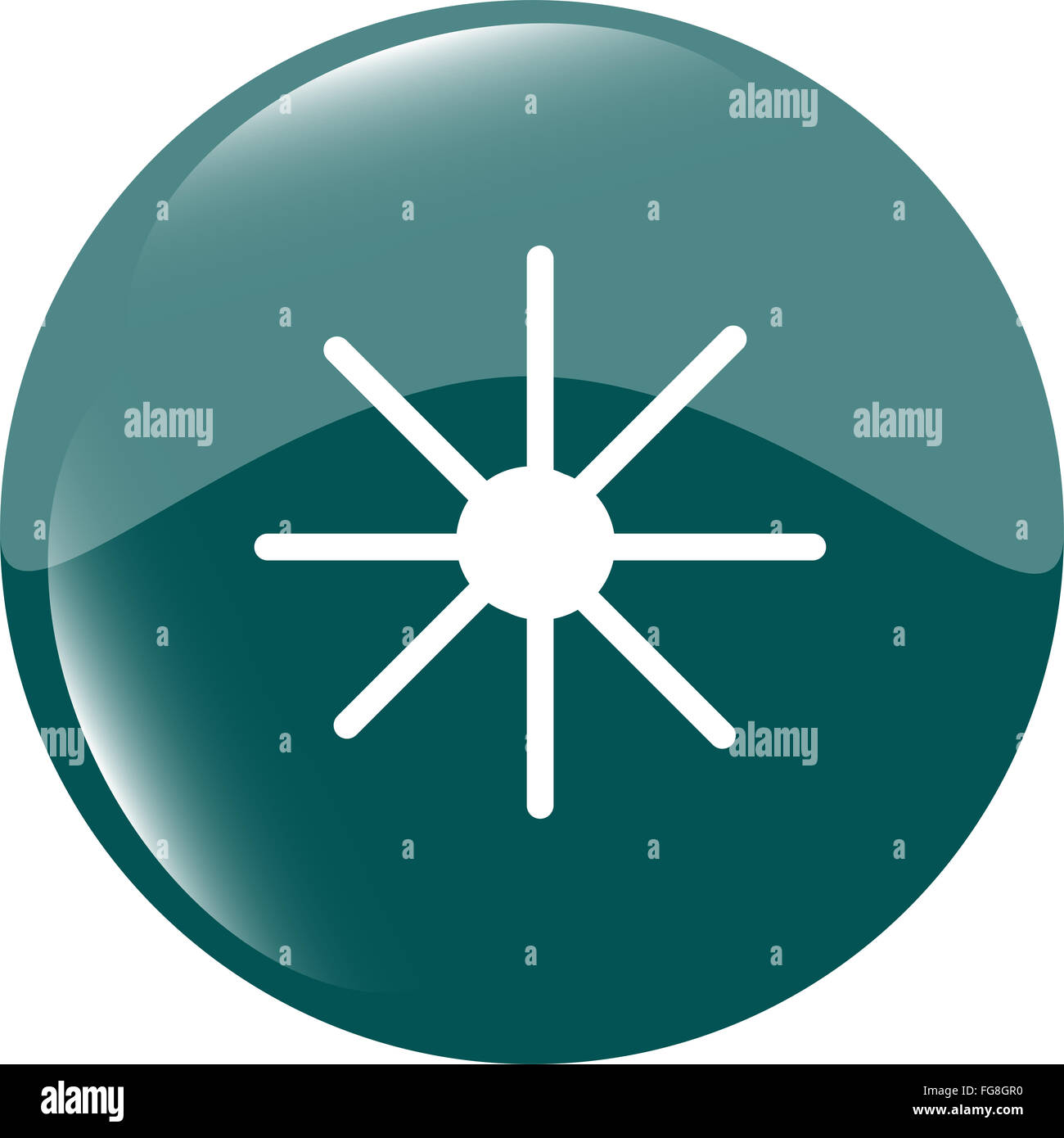 Sun icon on round button collection original illustration Stock Photo ...