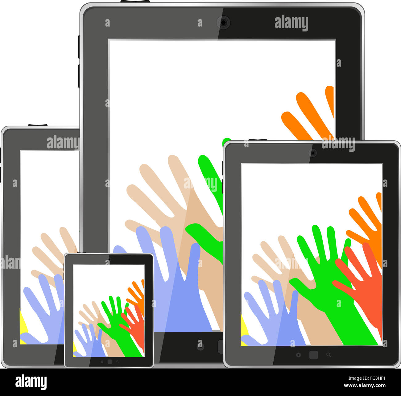touch tablet pc computer modern technology with hands Stock Photo - Alamy