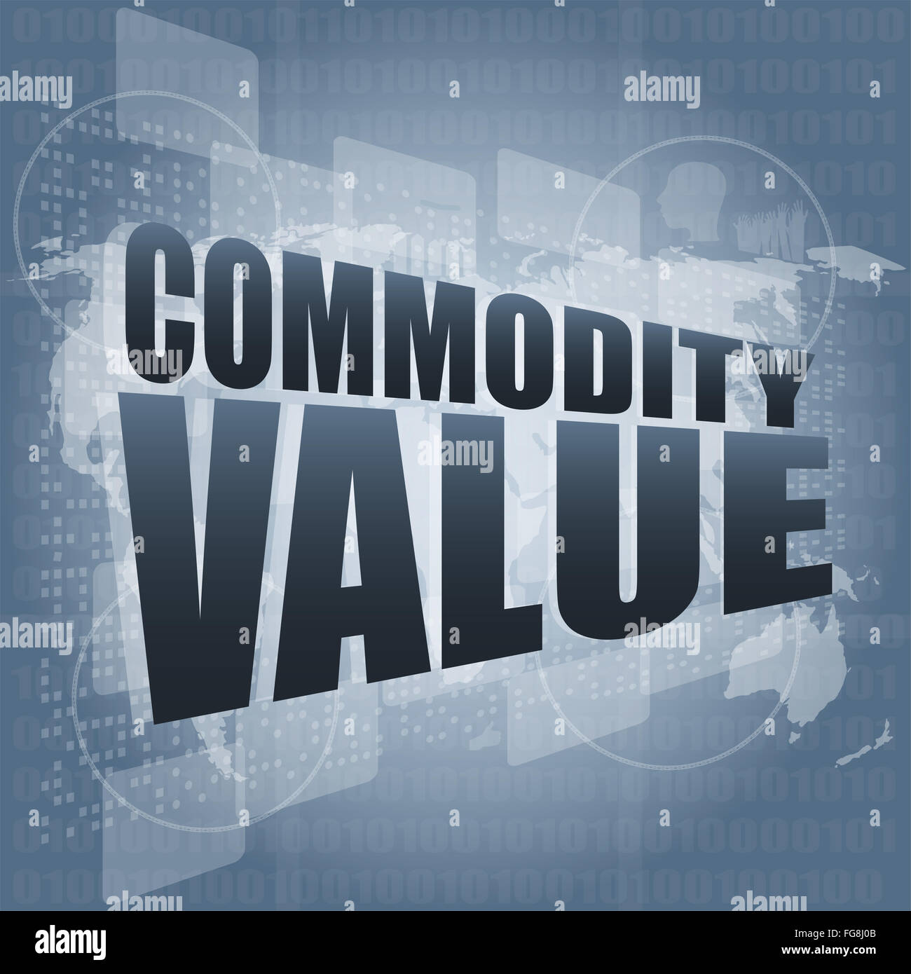 commodity value word on business digital touch screen Stock Photo - Alamy