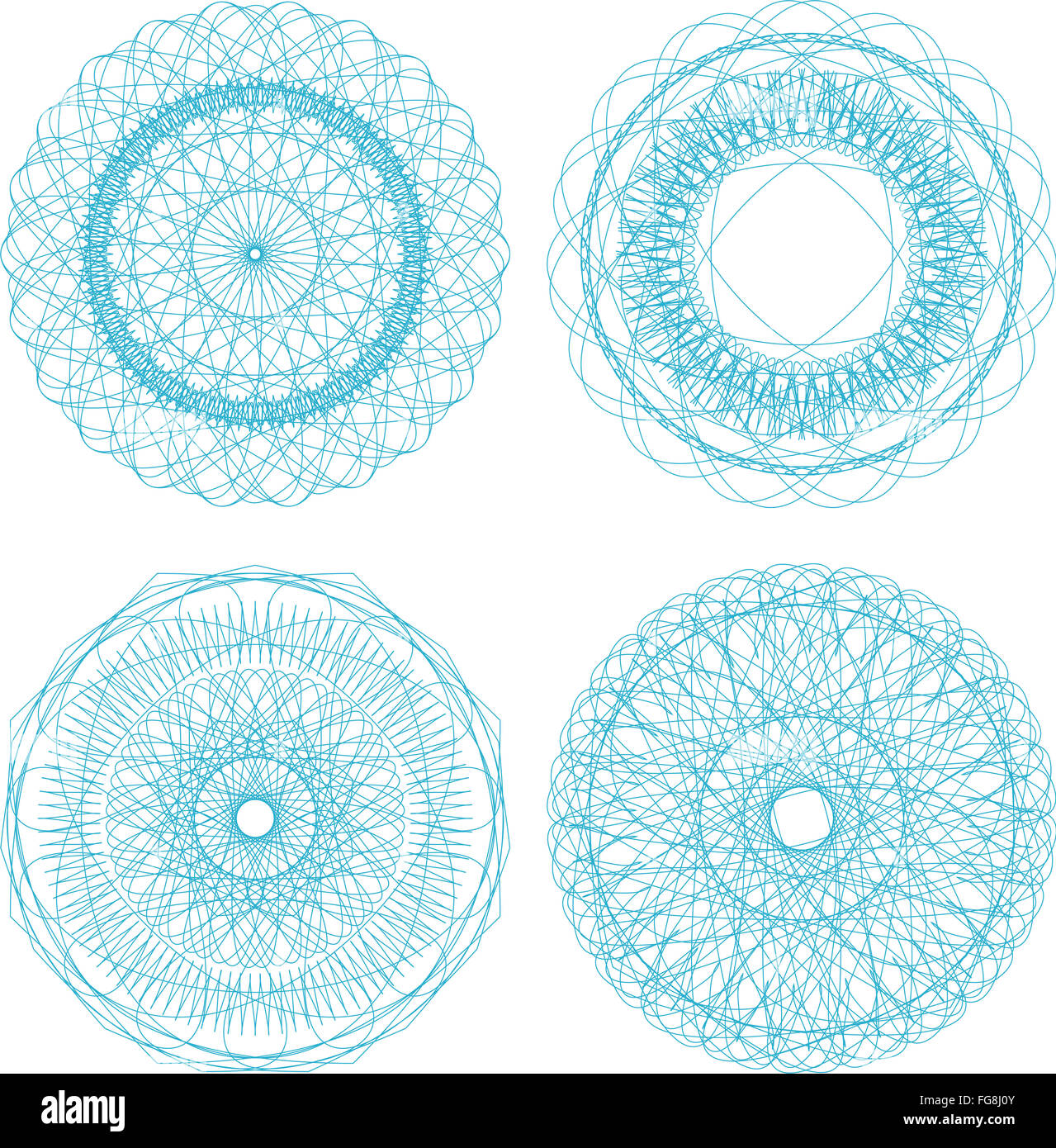 abstract blue with circle pattern, mandala set Stock Photo - Alamy