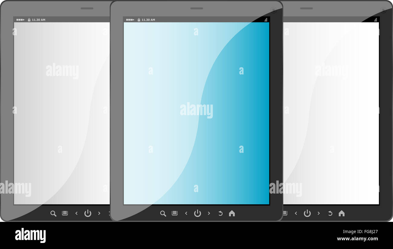 Group of tablet pc on white isolated background Stock Photo - Alamy