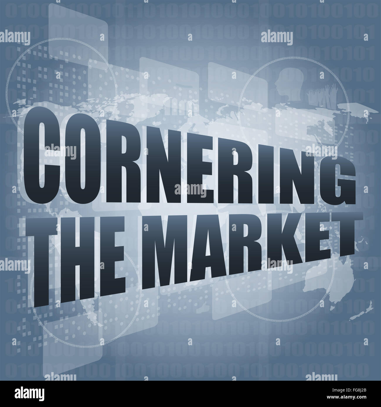 cornering the market word on business digital touch screen Stock Photo ...