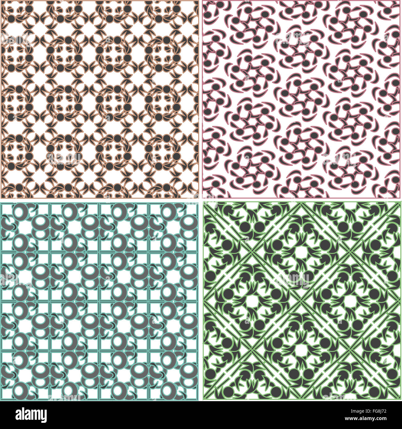 Set of stylish seamless geometrical backgrounds pattern. vector Stock ...