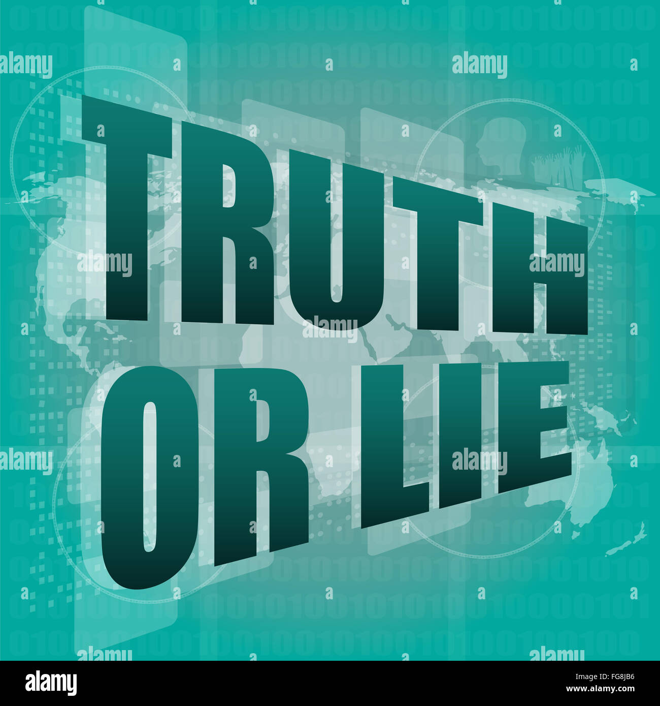 truth or lie text on digital touch screen interface Stock Photo - Alamy