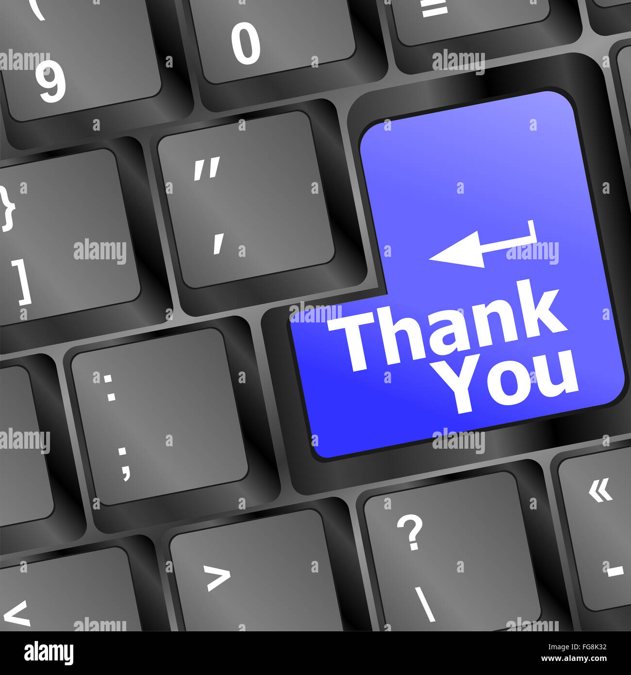 Computer keyboard with Thank You key, business concept Stock Photo - Alamy