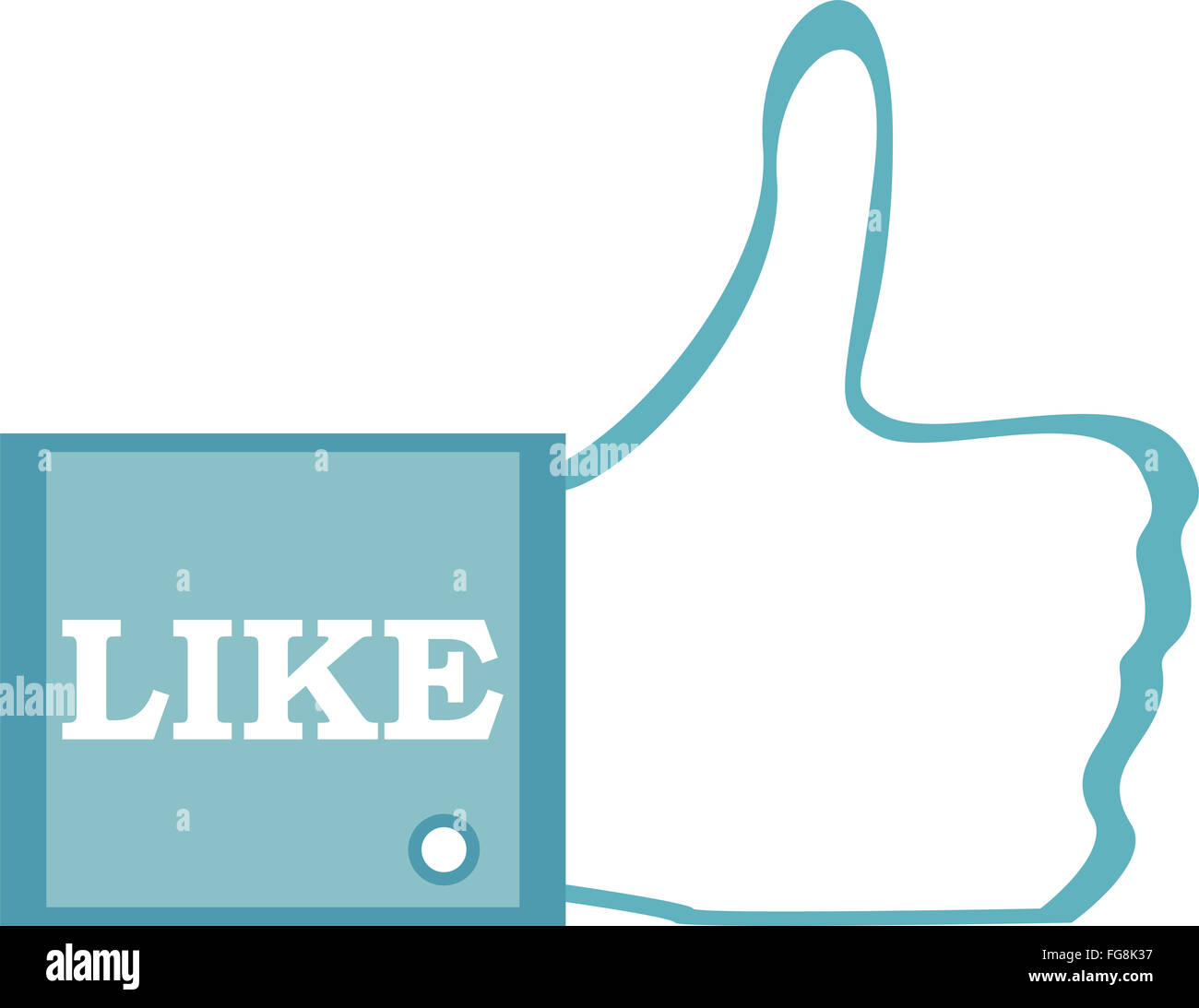 Abstract thumb up like hand symbol illustration. Isolated on white ...